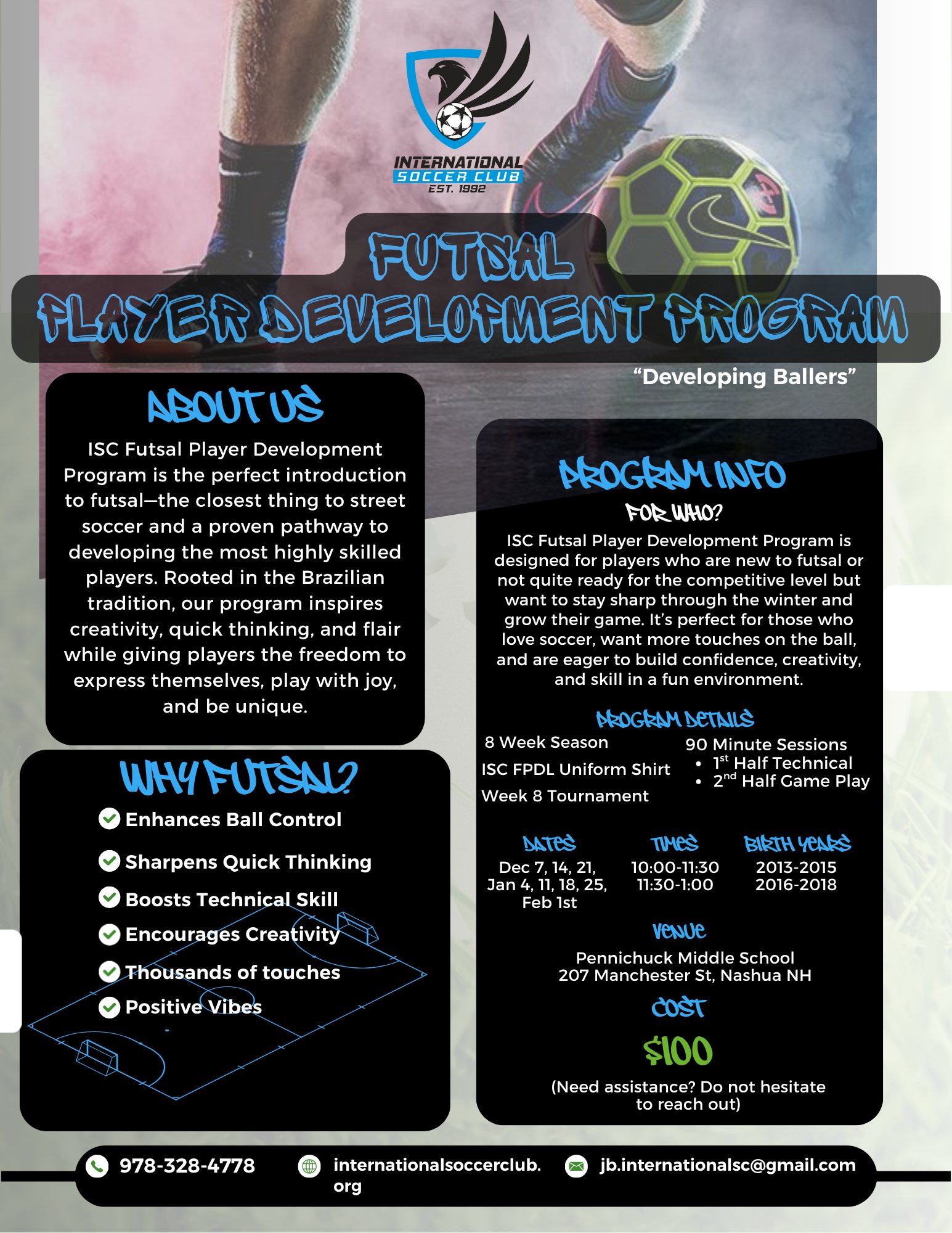 Youth Club/Futsal and Summer Camp Info – International Soccer Club